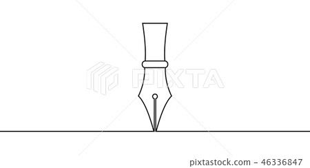ink pen draws straight line, vector pen tool - Stock Illustration ...