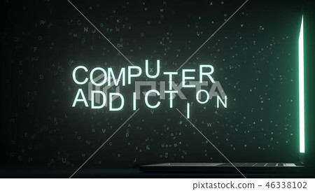 COMPUTER ADDICTION text made with letters... - Stock Illustration ...