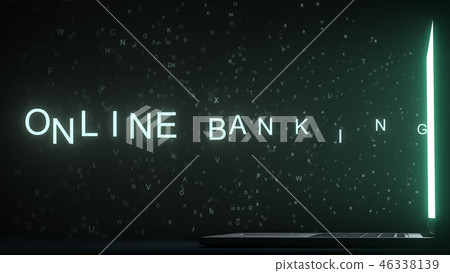 ONLINE BANKING text made with letters flying... - Stock Illustration ...