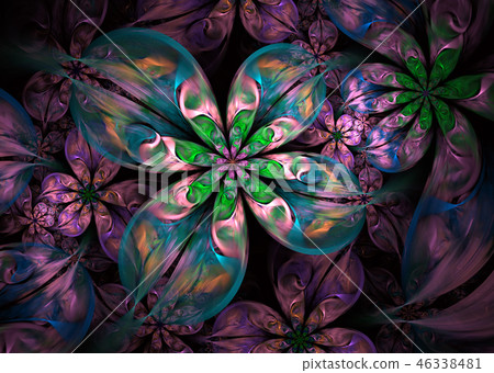 Multicolored Dynamic and flowing natural forms - Stock Illustration ...