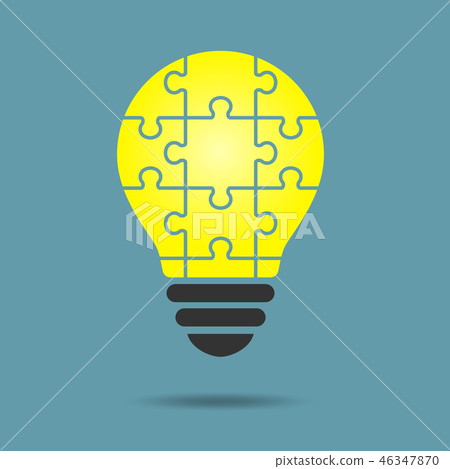 Puzzle light bulb illustration - Stock Illustration [46347870] - PIXTA