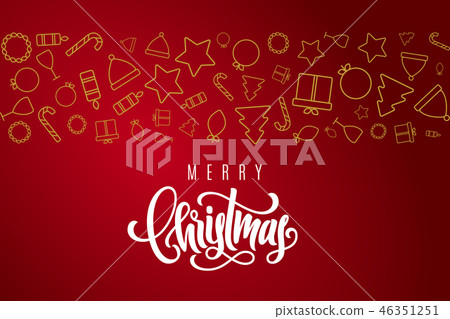 Christmas holiday postcard with lettering - Stock Illustration ...