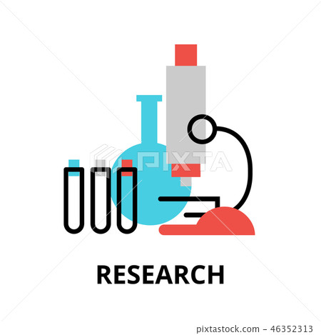 Research icon, flat thin line vector illustration - Stock Illustration ...