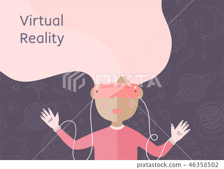 Virtual reality vector card. - Stock Illustration [46358502] - PIXTA