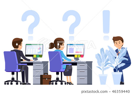 supervisor watch the worker in office strictly. - Stock Illustration ...
