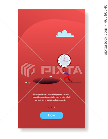 businessman throwing clock in hole time... - Stock Illustration ...