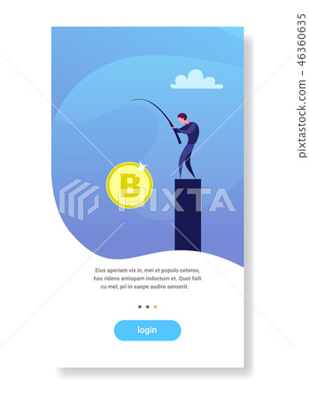businessman fishing bitcoin crypto currency... - Stock Illustration ...