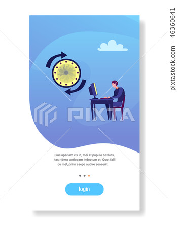 businessman working office workplace deadline... - Stock Illustration ...