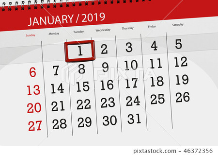 Calendar january 2019, deadline day, 1, tuesday - Stock Illustration ...