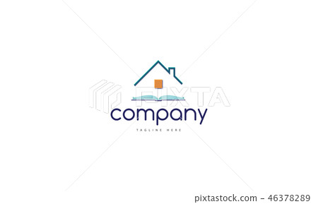 Book home vector logo image - Stock Illustration [46378289] - PIXTA