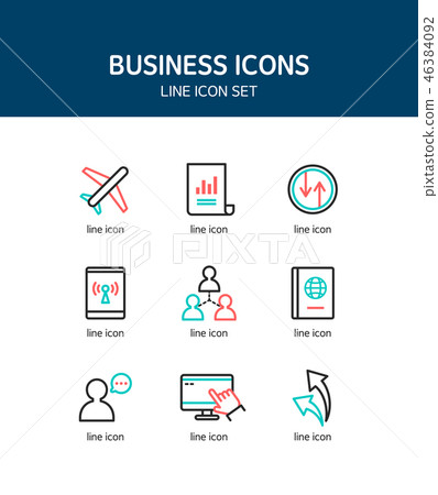 Colorful line icon collection - Stock Illustration [46384092] - PIXTA