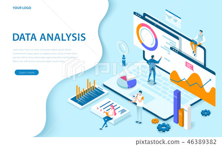 3d isometric Data analysis - Stock Illustration [46389382] - PIXTA