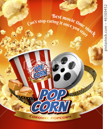 Caramel popcorn banner ads - Stock Illustration [46389452] - PIXTA