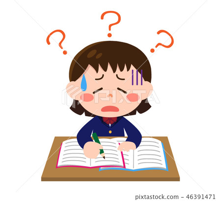 A girl who does not know the answer (blazer) - Stock Illustration ...