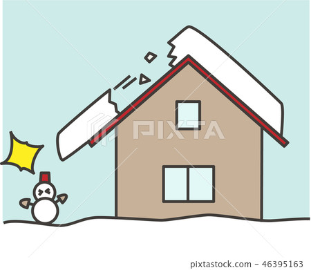 Snow falling from the roof - Stock Illustration [46395163] - PIXTA