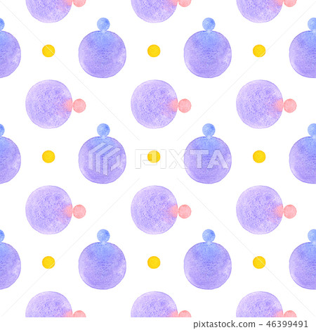 watercolor round shapes on white, seamless pattern - Stock Illustration ...