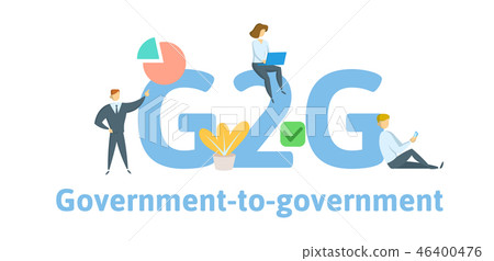 G2G, Government to Government. Concept with... - Stock Illustration ...