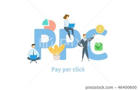 PPC, pay per click. Concept with keywords,...-插圖素材 [46400600] - PIXTA圖庫