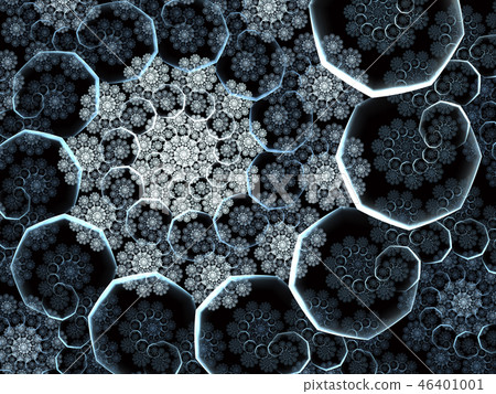 Fractal snow flakes. Winter background - Stock Illustration [46401001 ...