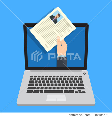 Human resources, online job application - Stock Illustration [46403580 ...