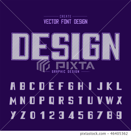 Line font and alphabet vector, Bold typeface - Stock Illustration ...