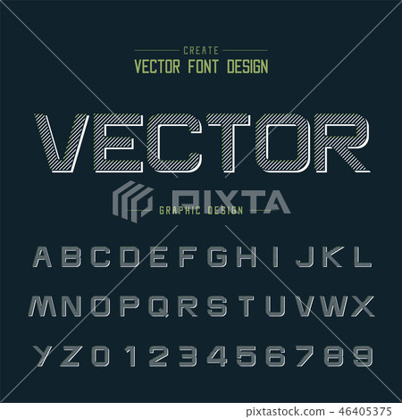 Font and alphabet vector, Line design typeface - Stock Illustration ...