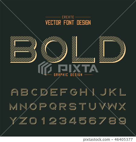 Font and alphabet vector Line bold typeface letter - Stock Illustration ...