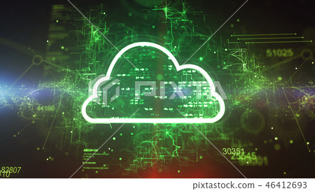 Sparkling Abstract Green Cloud CPU - Stock Illustration [46412693] - PIXTA