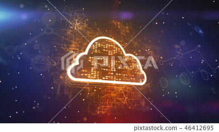 Dazzling Abstract Golden Cloud CPU - Stock Illustration [46412695] - PIXTA