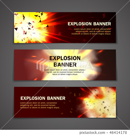 Explosions banners set-插圖素材 [46414178] - PIXTA圖庫