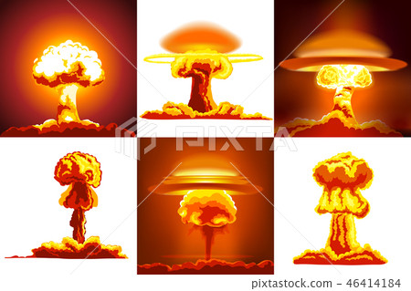 Nuclear explosions set - Stock Illustration [46414184] - PIXTA