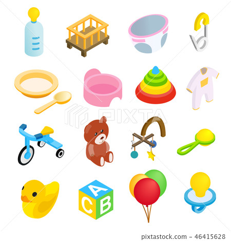 Baby isometric 3d icon set - Stock Illustration [46415628] - PIXTA