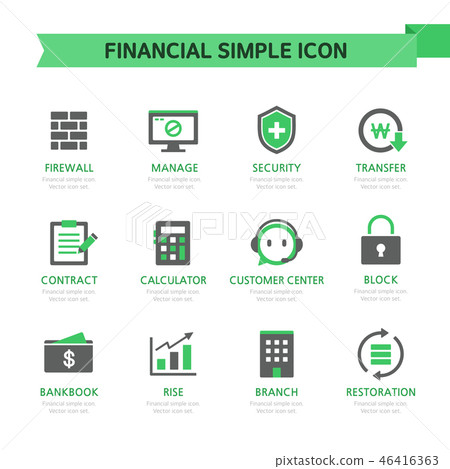 Simple flat icon collection - Stock Illustration [46416363] - PIXTA