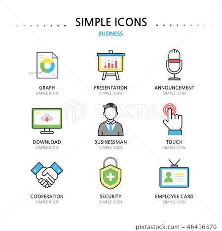 Colorful line icon collection - Stock Illustration [46416370] - PIXTA