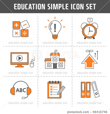 Simple line icon collection of points - Stock Illustration [46416746 ...