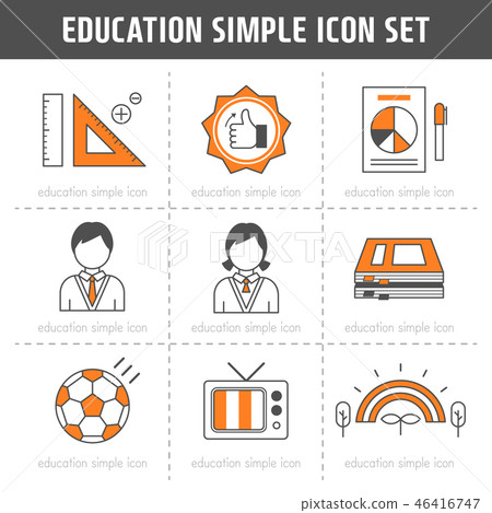 Simple line icon collection of points - Stock Illustration [46416747 ...