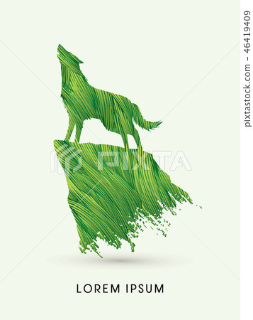 Wolf howling graphic vector. - Stock Illustration [46419409] - PIXTA