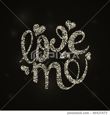 Love me calligraphy. - Stock Illustration [46425473] - PIXTA