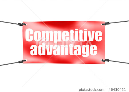 Competitive advantage word with red banner - Stock Illustration ...