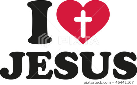 I love jesus with cross - Stock Illustration [46441107] - PIXTA