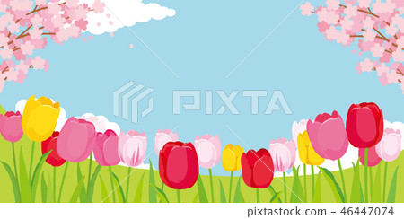 Spring image background - Stock Illustration [46447074] - PIXTA