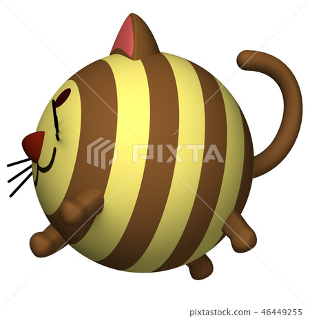 Round cat - Stock Illustration [46449255] - PIXTA