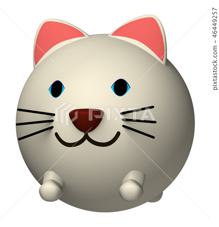 Round cat - Stock Illustration [46449257] - PIXTA