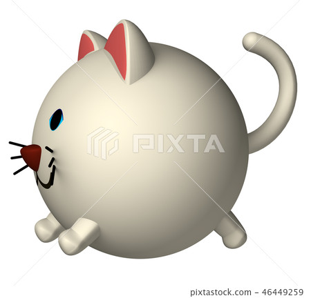 Round cat - Stock Illustration [46449259] - PIXTA
