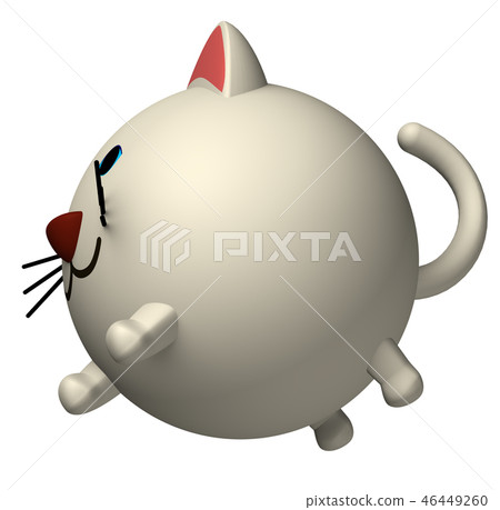 Round cat - Stock Illustration [46449260] - PIXTA