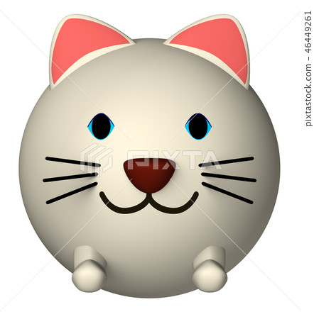 Round cat - Stock Illustration [46449261] - PIXTA
