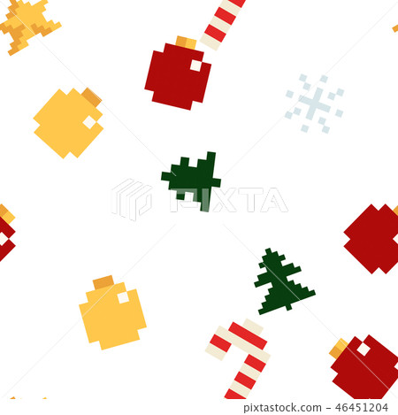Colorful Pixel Pattern with Christmas Elements.... - Stock Illustration ...