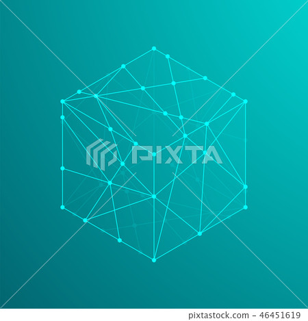 Cube box isometric icon illustration, dot stroke - Stock Illustration ...