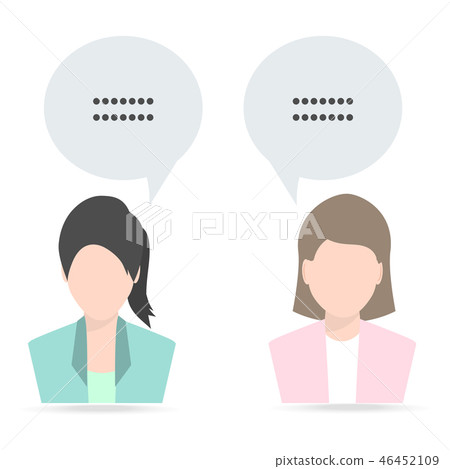 woman and woman with speech icon illustration - Stock Illustration ...