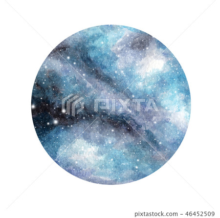 Cosmos illustration in circle isolated on white - Stock Illustration ...